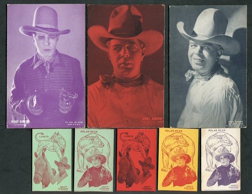 HOOT GIBSON EXHIBIT ARCADE 3 DIFF. CARDS PLUS 5 ACTOR/ANIMAL CARDS | eBay