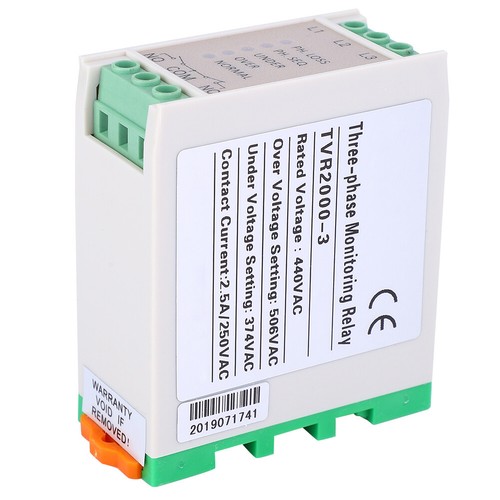 3-Phase Power Monitor Relay 440 VAC Overvoltage And Undervoltage Fault ...