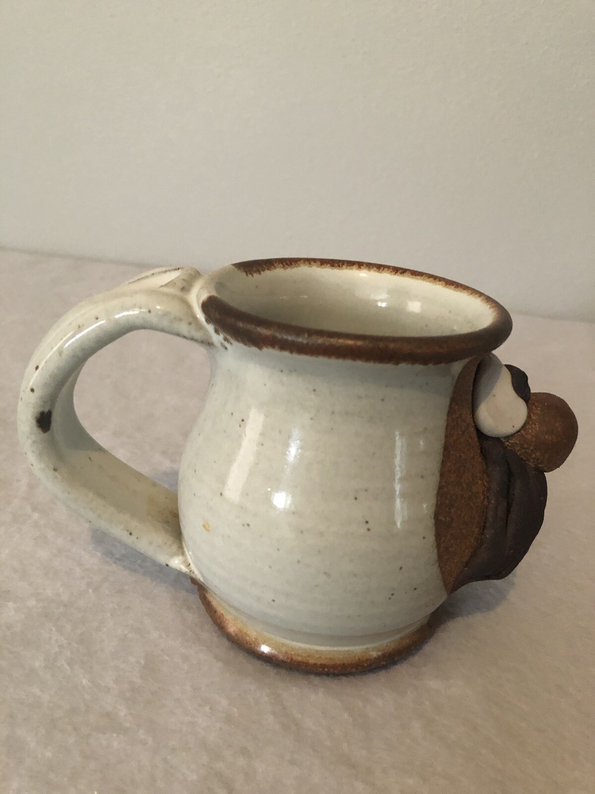 Vtg signed Ugly Funny 3D Face Mug MMS Mahon Made Stoneware Pottery ...