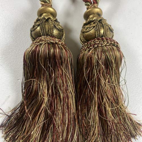 Tassel Tie Backs Decorative Rope Holdbacks Drapery Large Pair Mar/Grn ...