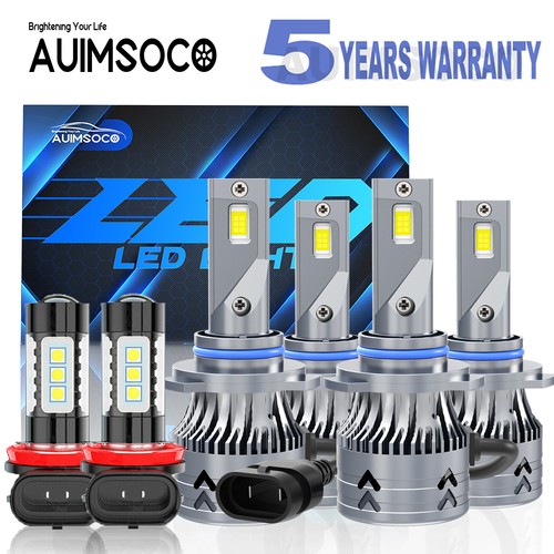 10000K White 9005 9005 H11 Front LED Headlight Fog Light 6x Bulbs 1000w ...