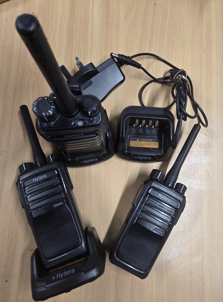 Hytera PD505 UHF Handheld Radio Digital , 3 x handsets and chargers ...