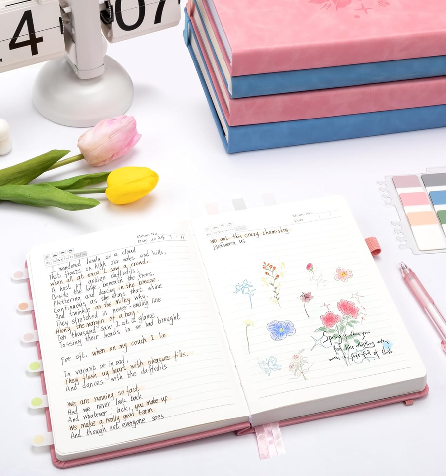 Lined Journal Notebook 365 Pages, A5 Leather Journals for Writing Women ...
