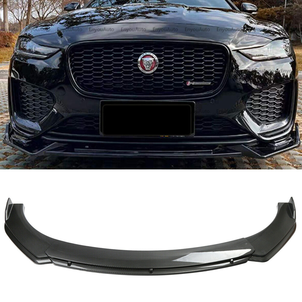 For Jaguar F-Pace Universal Front Bumper Lip Spoiler Splitter Carbon ...