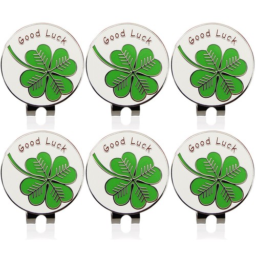 6pcs / lot good luck golf ball marker & magnet cap clip 30mm free ship ...