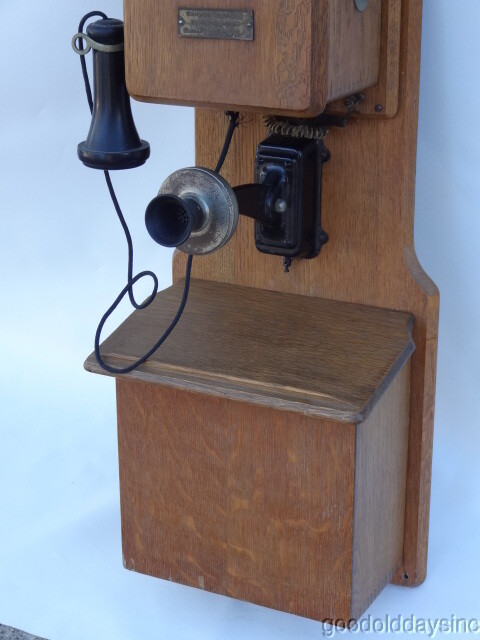 Vintage CHICAGO TELEPHONE SUPPLY CO. Oak Wood Double Box Wall Phone | eBay