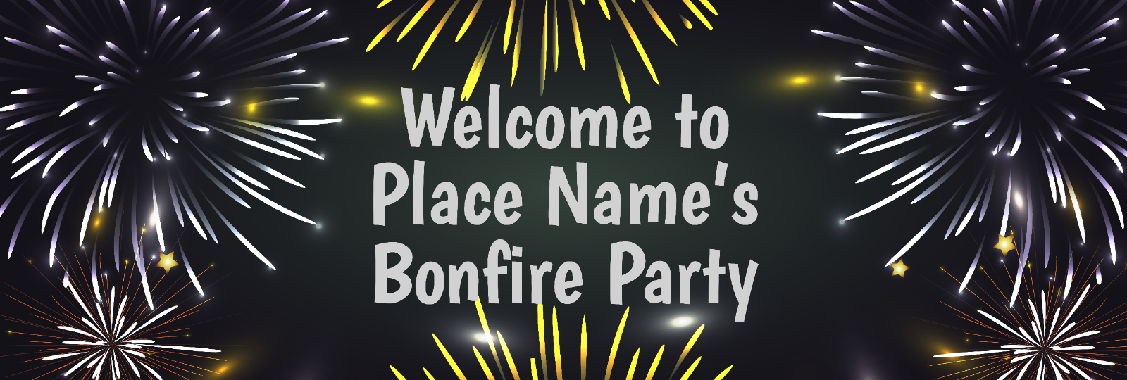 2 PERSONALISED BONFIRE PARTY BANNERS - BONFIRE DISPLAY - ANY MESSAGE ...