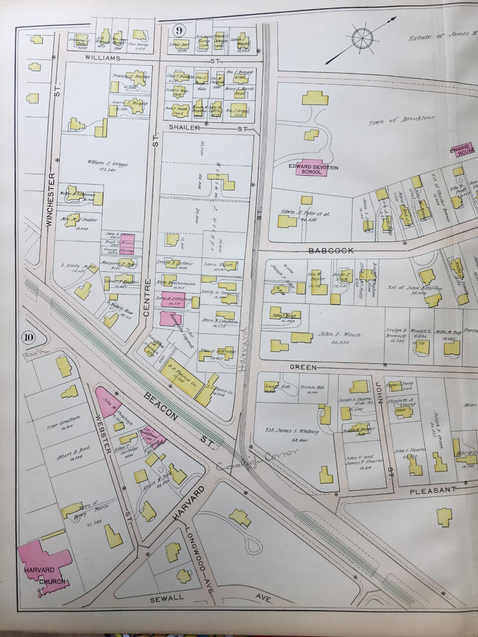 1897 FRENCH&BRYANT BROOKLINE MA HARVARD CHURCH EDWARD DEVOTION SCHOOL ...