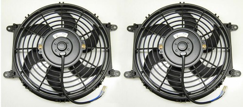 2 X 10" Slim Universal Radiator Fans Push Pull Cooling Fans + Mounting ...