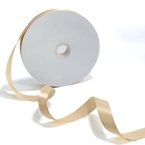 0.8inch x 100yds Gold Satin Ribbon Thin Solid Fabric Polyester Satin ...