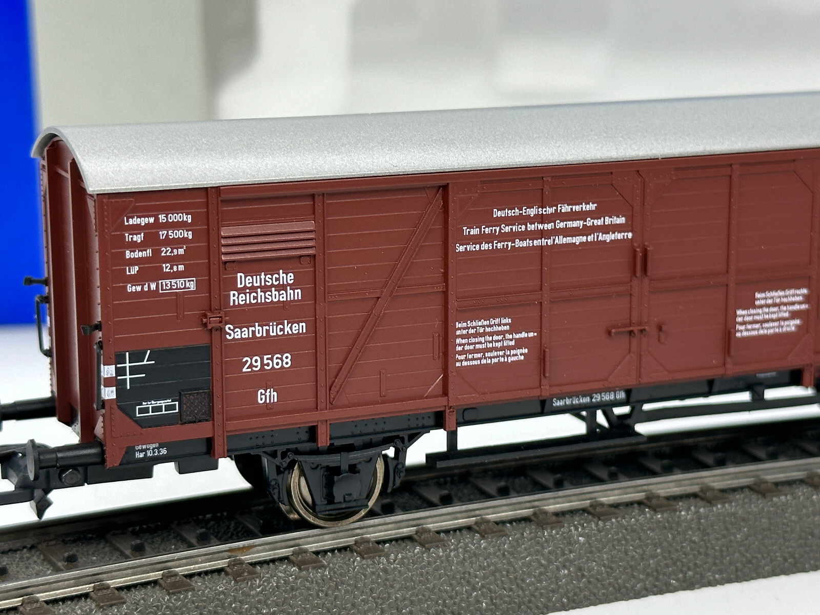 ROCO 66250 Gedeckter Güterwagen D-UK Fährverkehr DRG H0 OVP HS 7115 ...