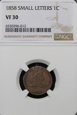 1858 Small Letters Flying Eagle Cent NGC VF 30 - *DoubleJCoins* JL1100 ...