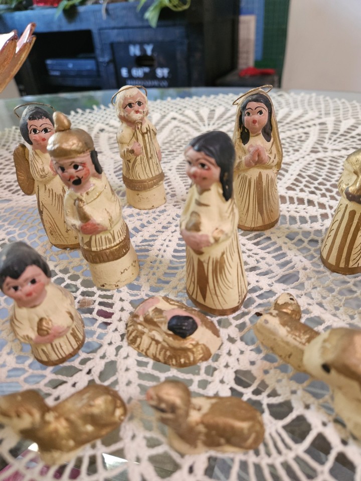 Mexican Nativity Set Folk Art Ceramic Christmas Decoration Pottery ...