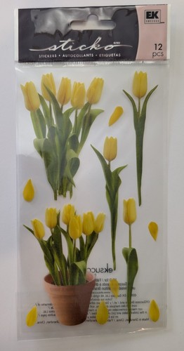 Yellow Tulips Flowers Scrapbooking Stickers By Sticko RARE | eBay