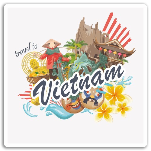 2 x 10cm Vietnam Vinyl Stickers - Asia Cool Travel Sticker Laptop ...