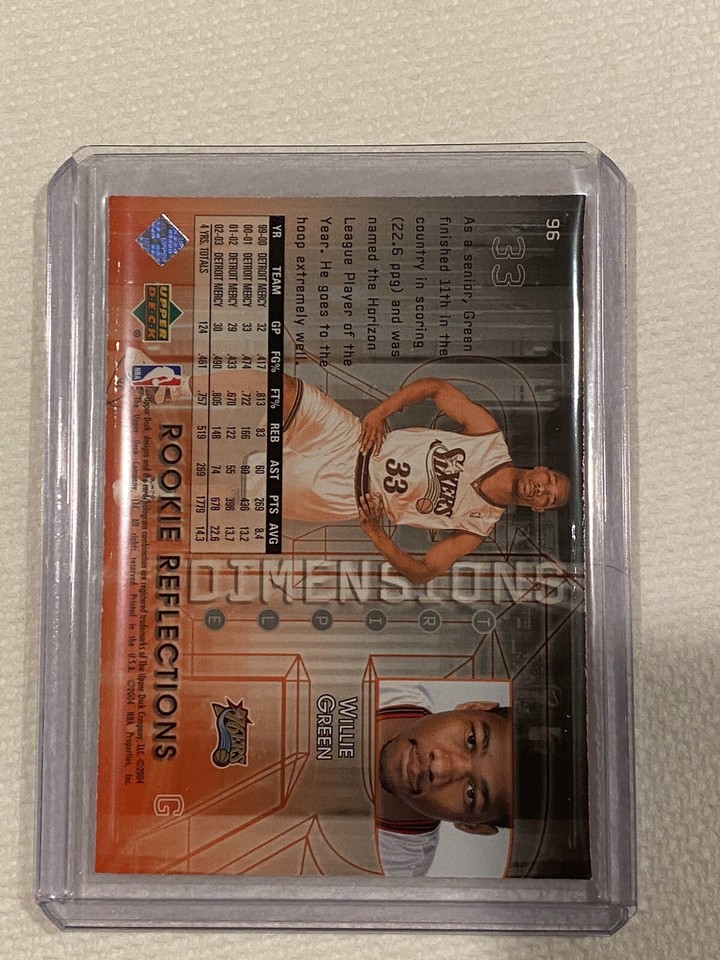 2003-2004 Triple Dimensions Willie Green Rookie Reflections Sixers RC ...