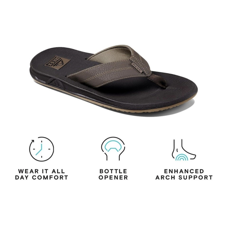 Reef Element TQT Sandals Brown Thong Flip Flop Bottle Opener Mens Sizes ...