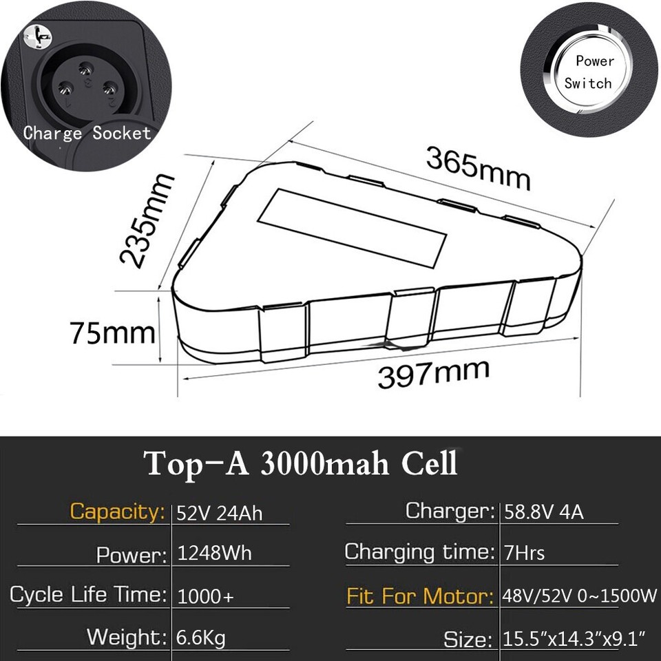 UPP ebike battery 60V 52V 48V 28.8Ah Lithium for 0~3000W Electric ...