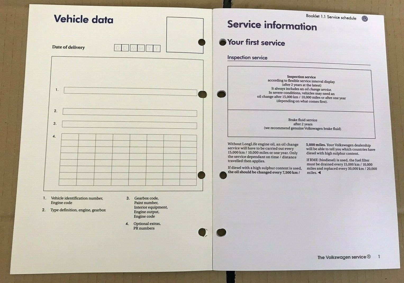 NEW BLANK VW VOLKSWAGEN SERVICE HISTORY BOOK | Grelly USA