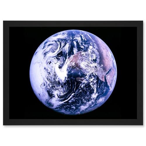 Space Nasa Earth Apollo 17 Blue Marble Photograph Framed A4 Wall Art ...