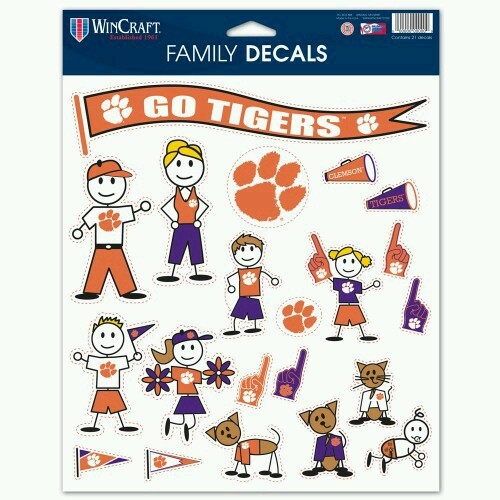CLEMSON TIGERS FAMILY DECALS 21 DECALS PER SHEET FOR WINDOWS | eBay
