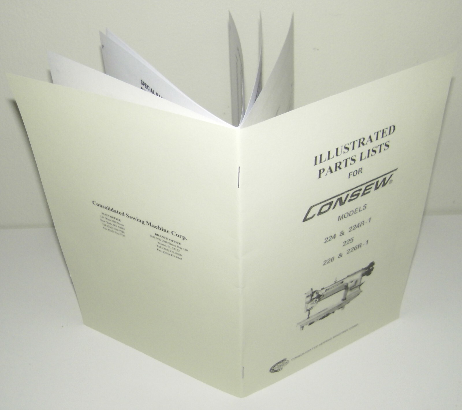Consew 224 224R-1 225 226 226R-1 Parts Manual Reproduction | eBay