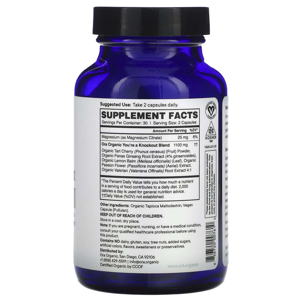 2 X Ora, You're a Knockout, Sleep & Stress Support, 60 Capsules | eBay