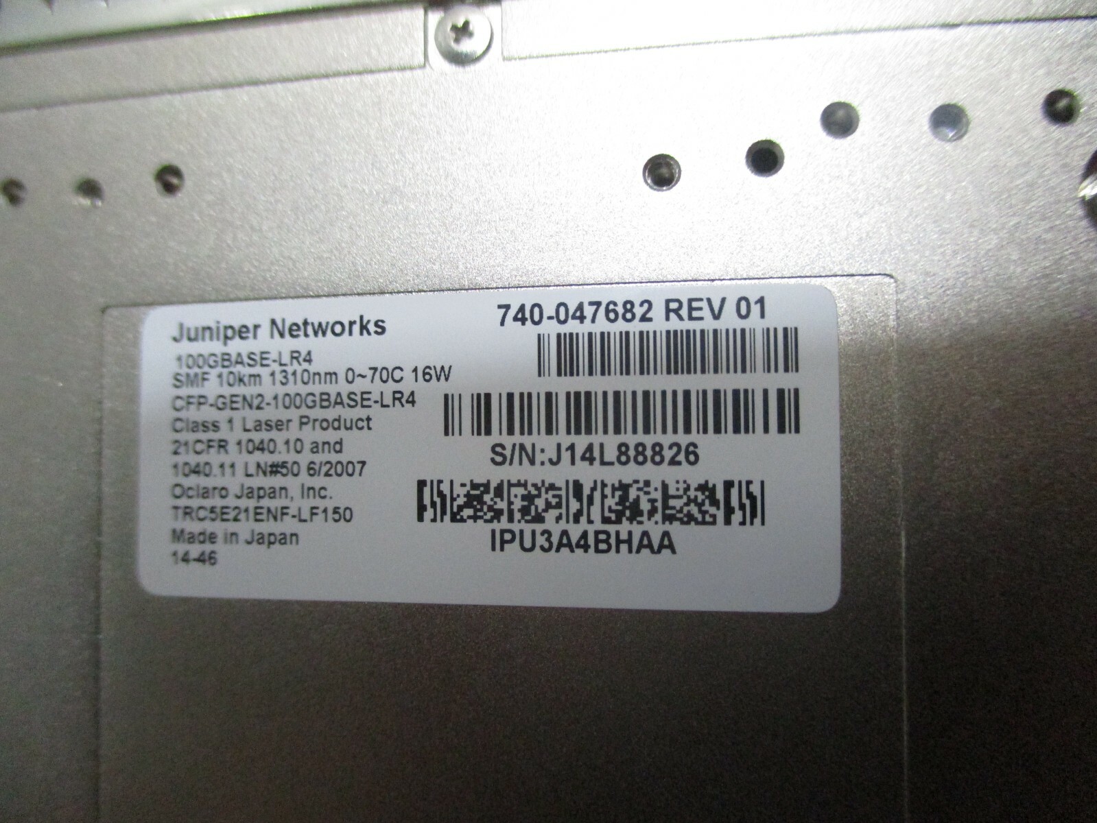 Juniper MIC3-3D-1X100GE-CFP 100GB Ethernet Interface Module w/ 100GBASE ...