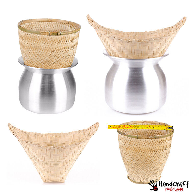 Thai Lao Basket Pot Sticky Glutinous Rice Mango Cooker Steamer BamBoo ...
