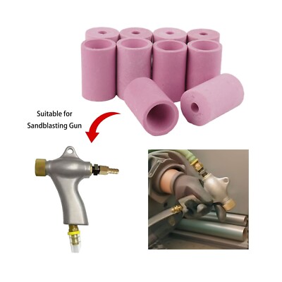10 PCS Sandblaster Gun Nozzles SandBlaster Replacement Cylinder Ceramic ...