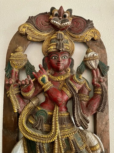 “Red Krishna” Carved Wooden Sculpture, Painted (200+ Years Old) | eBay