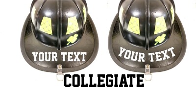 Custom Firefighter Helmet Reflective Name Decal any color font curved ...