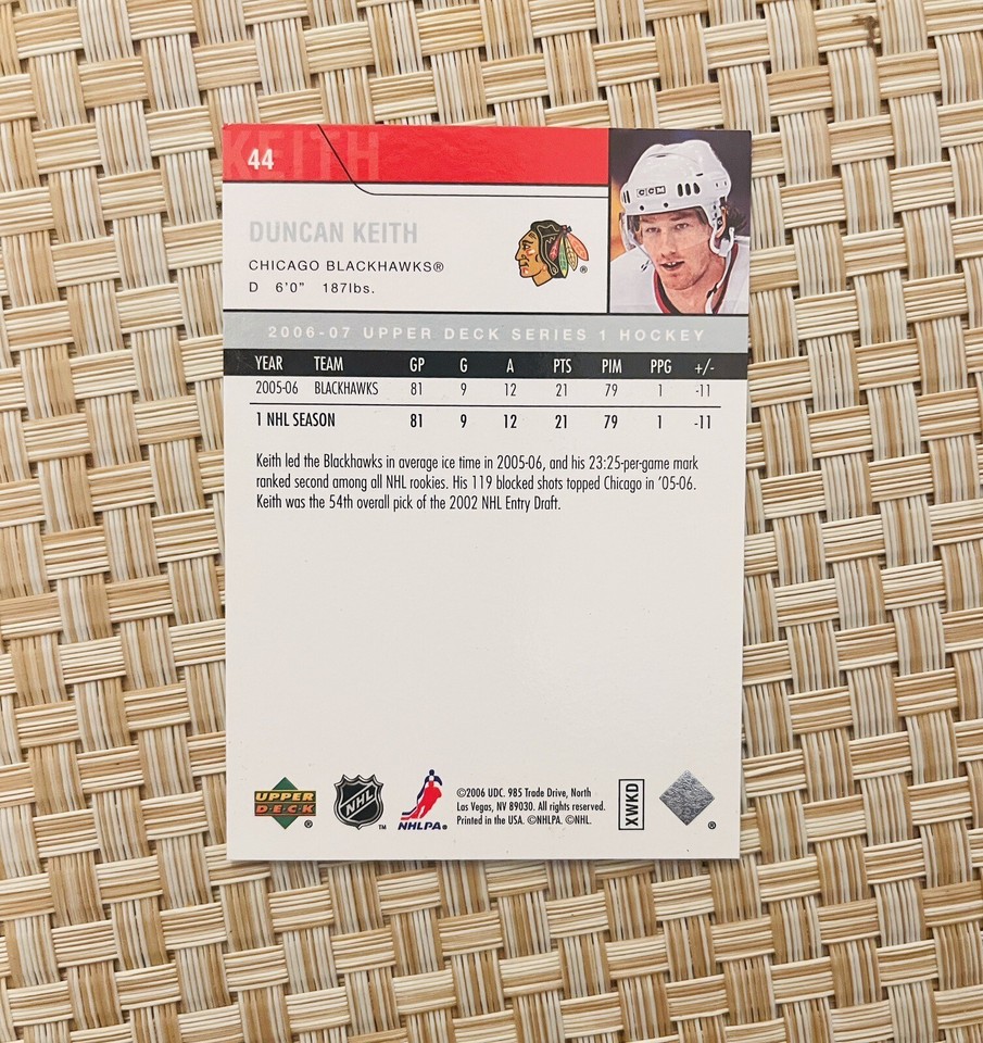 2005-06 Upper Deck Hockey #44 Duncan Keith Rookie Season | eBay