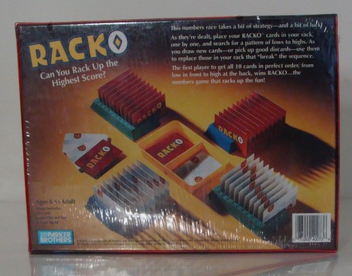 RACKO Strategy Card Game 1997 New & Sealed Parker Brothers 40073 Ages 8 ...