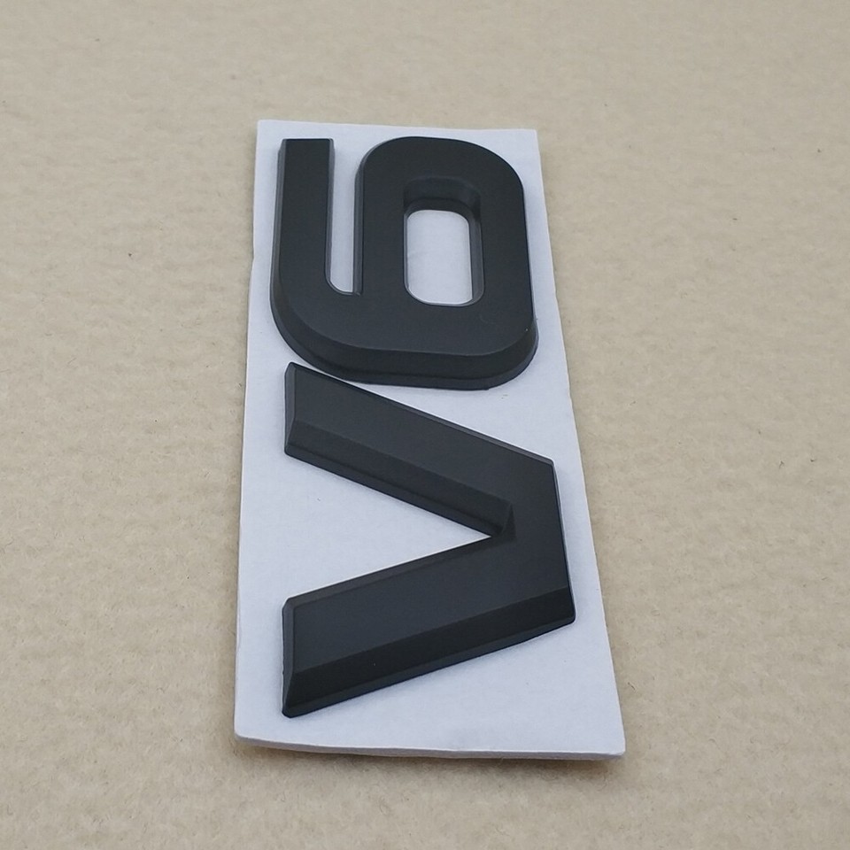 Metal Matte Black V6 Engine Auto Badge Rear Trunk 3D Sticker Silver ...