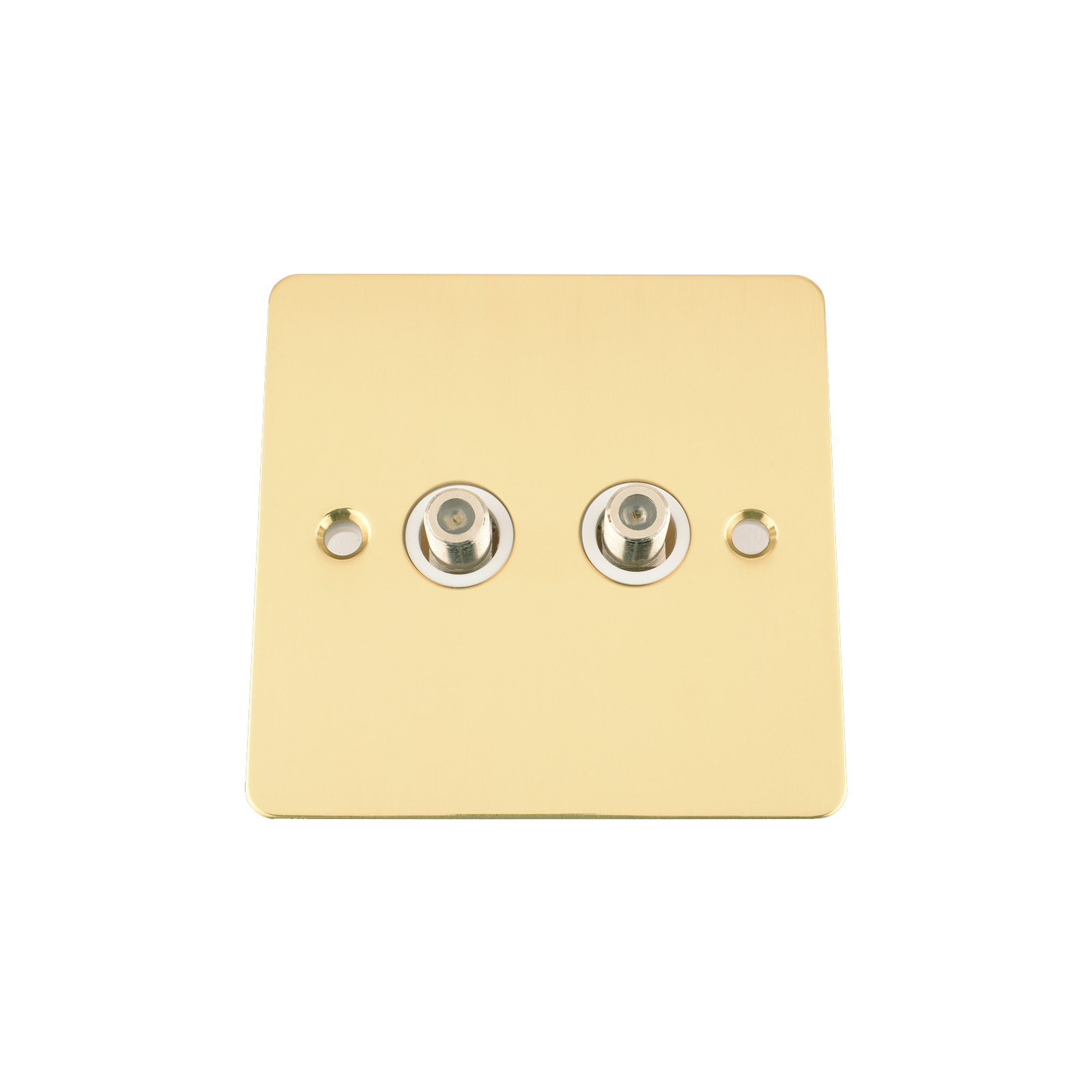 Multimedia TV Coaxial Aerial SKY Satellite Socket Polished Brass FLAT ...