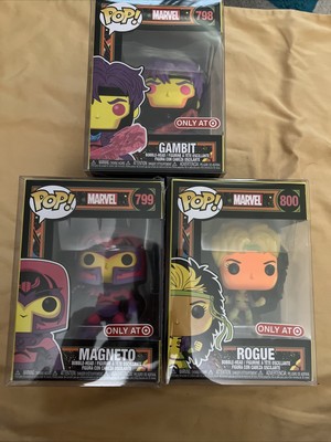 Funko Pop! MARVEL BLACKLIGHT GAMBIT 798, MAGNETO 799, ROGUE 800 | eBay