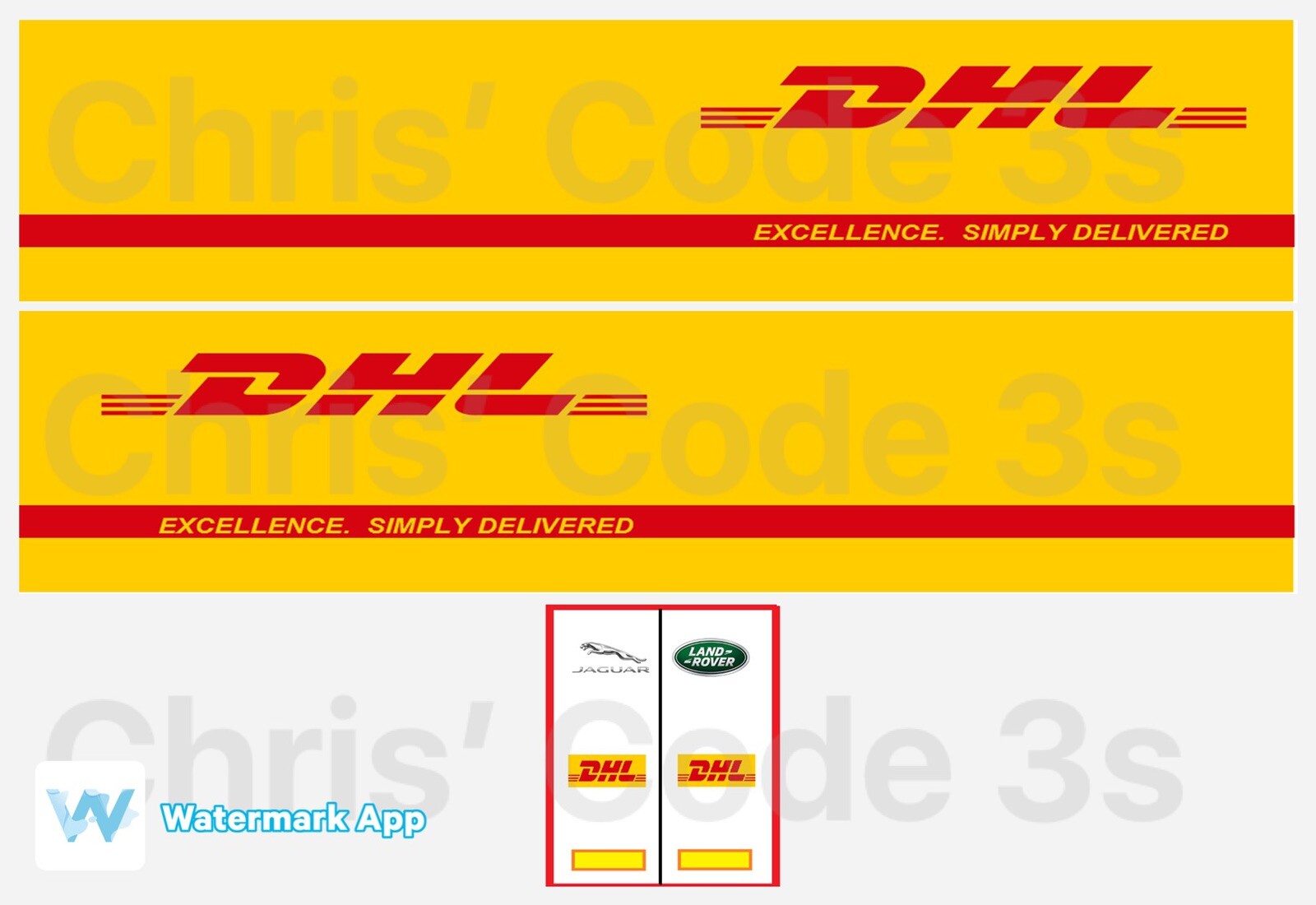 Code 3 Adhesive Vinyl Trailer Decal - DHL Jaguar Land Rover - 1/50 1/76 ...