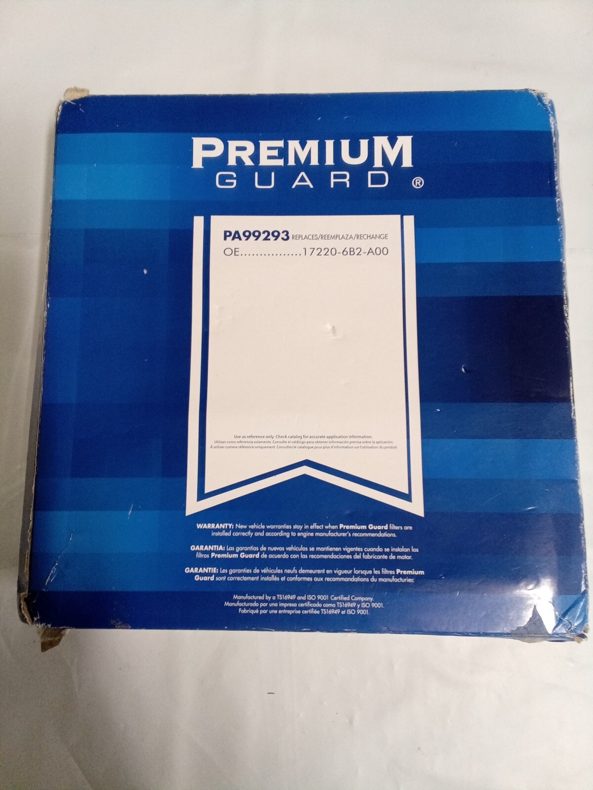 PREMIUM GUARD Air Filter (PA99293) Replaces OE / 17220-6B2-A00 / Open ...