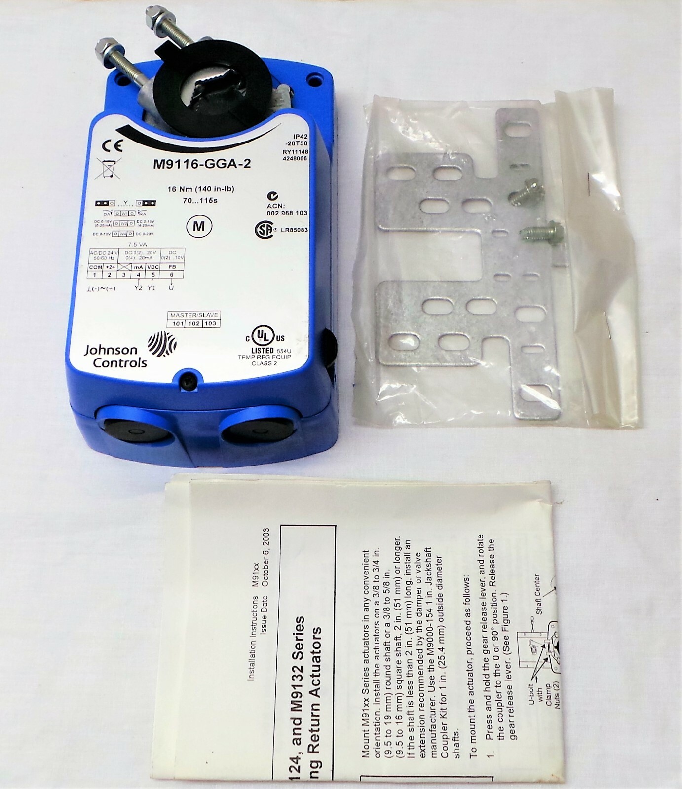 JOHNSON CONTROLS M9116-GGA-2 Electric Actuator,140 in.-lb | eBay