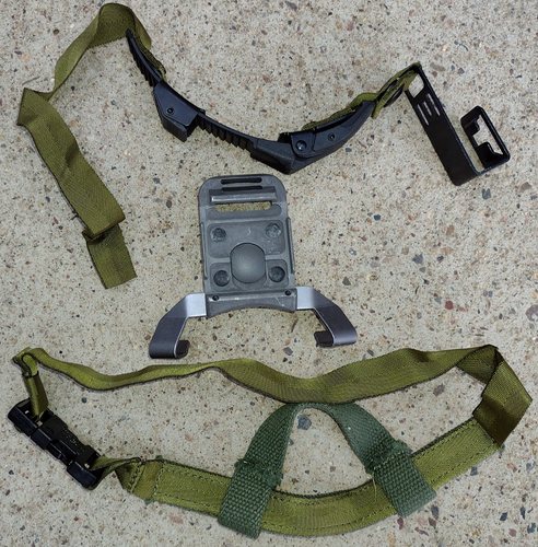 (1) USGI NOD MOUNT FOR PASGT HELMET TITANIUM w/ RATCHET STRAP & CHIN ...