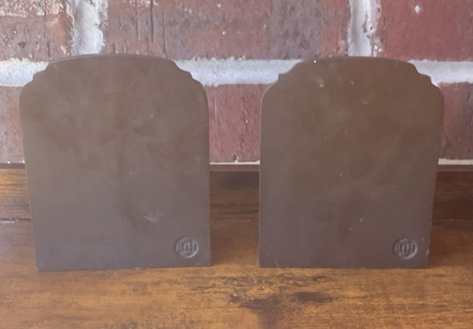 antique Bradley Hubbard Women Polo Player bookends, painted cast iron ...
