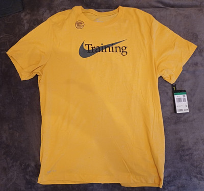 Nike DRI-FIT Cotton Tee - T-Shirt - Gelb - Größe XL - Standard Fit ...