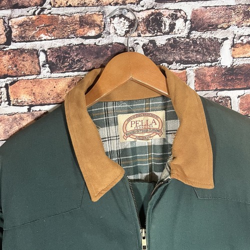 Vintage 80s Pella Green Santa Fe Style Hunting Jacket, Plaid Lined Size ...