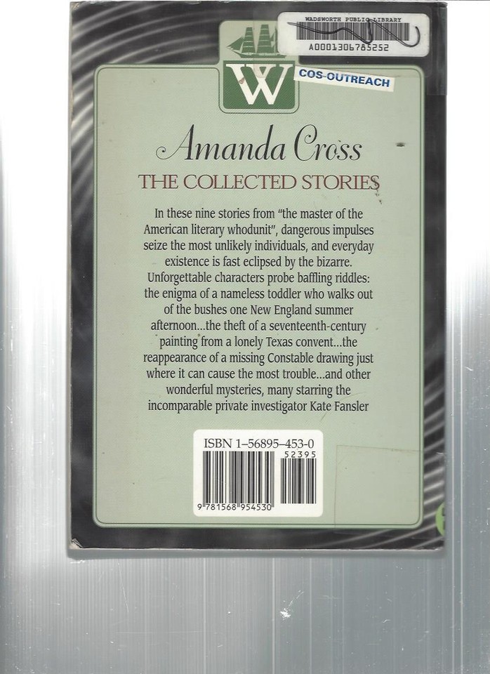 AMANDA CROSS - AMANDA CROSS: THE COLLECTED STORIES - LARGE PRINT ...