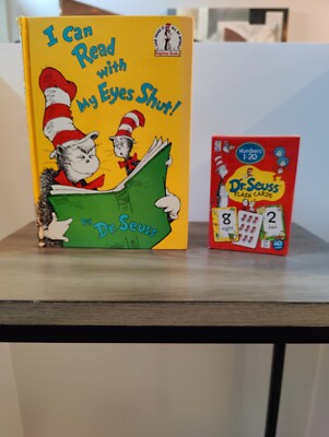 Dr. Seuss I Can Read with My Eyes Shut-Beginner Books + Flash cards New ...