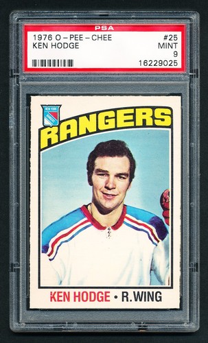 1976 OPC HOCKEY 25 KEN HODGE NEW YORK RANGERS PSA 9 MINT | eBay