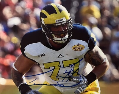 TAYLOR LEWAN SIGNED 8x10 PHOTO MICHIGAN WOLVERINES FOOTBALL AUTOGRAPH ...