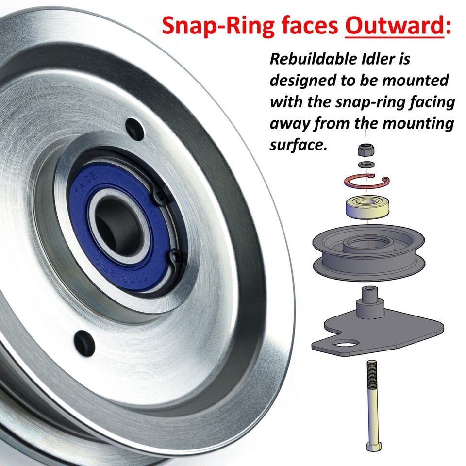BIGBearing Idler Pulley 21546440 for Ariens Snapper 705114 709729 YT19H ...