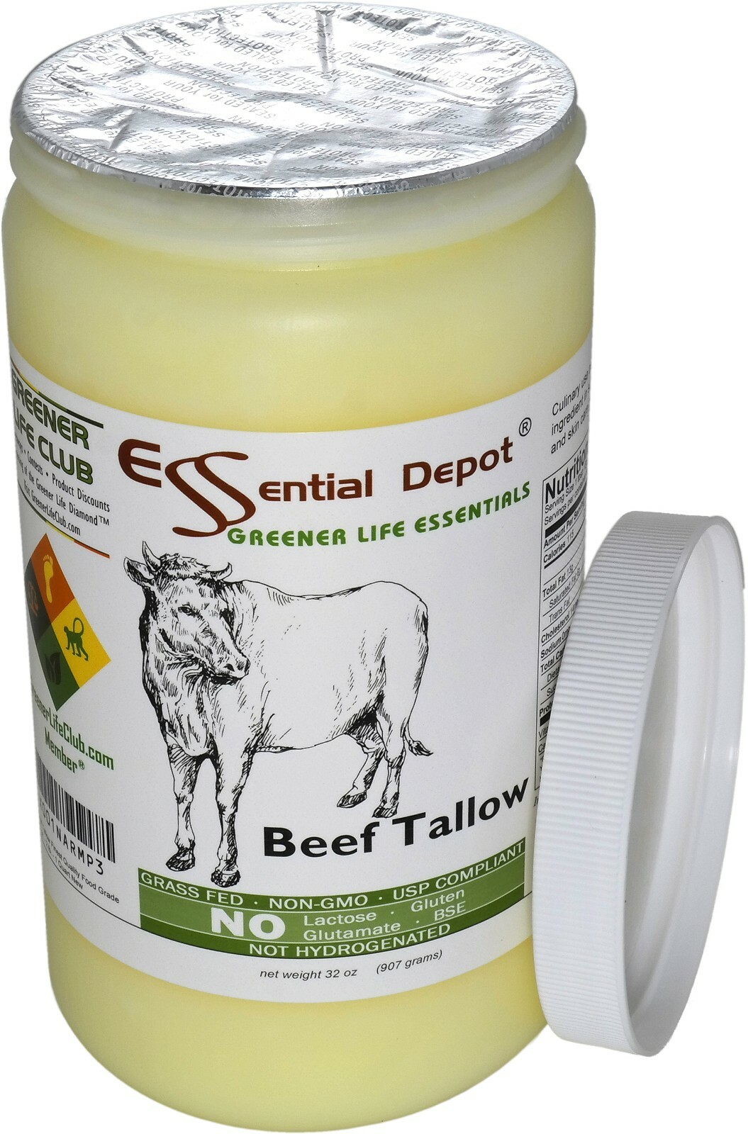 Beef Tallow-2lbs-1 quart HDPE container-GRASS FED-Not Hydrogenated | eBay